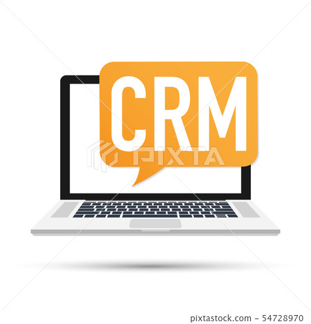 Desktop CRM System Icon. Business and Finance. - Stock Illustration ...