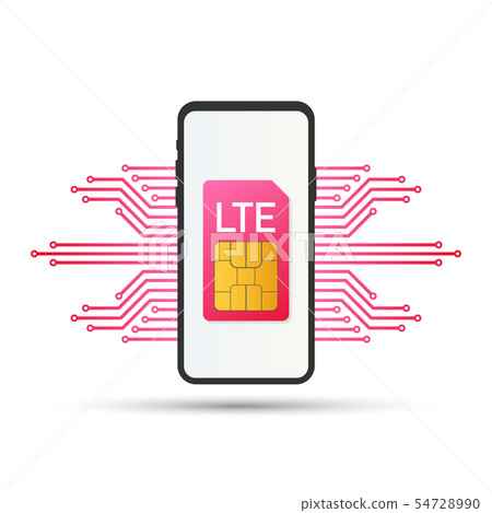 LTE Sim Card. Mobile telecommunications technology - Stock Illustration ...