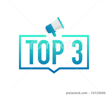 Top3 - Top Three colorful label on white-插圖素材 [54729099] - PIXTA圖庫