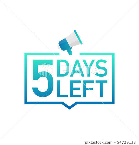 5 Days Left label on white background. Flat icon. - Stock Illustration ...