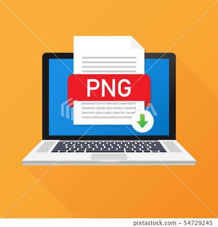 Download PNG button on laptop screen. Downloading - Stock Illustration ...