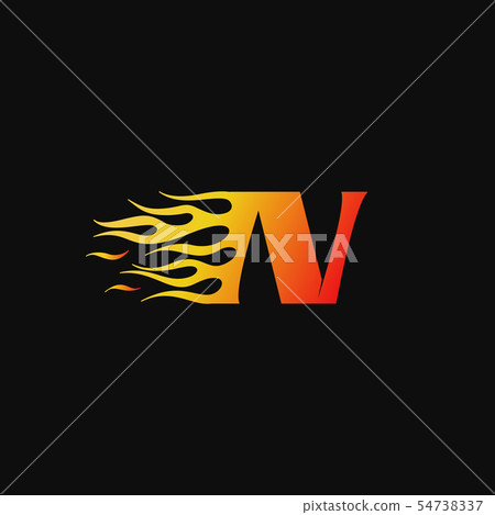 letter N Burning flame logo design template - Stock Illustration ...