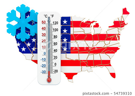 Extreme cold in the United States concept - Stock Illustration ...