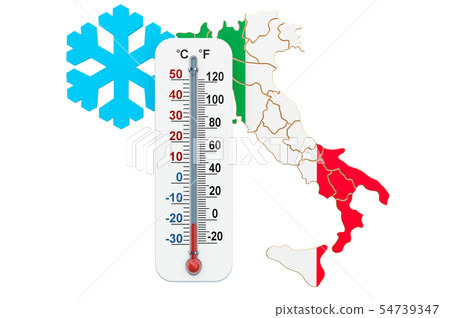 Extreme cold in Italy concept. 3D rendering - Stock Illustration ...