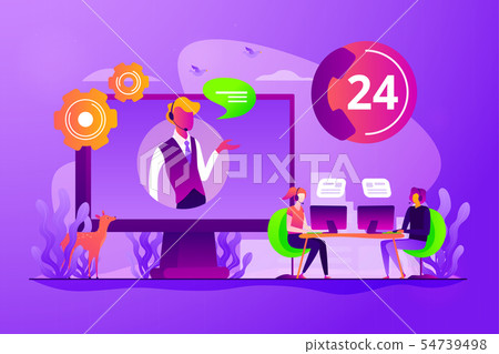 Contact center concept vector illustration - Stock Illustration ...
