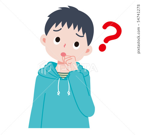 Illustration of a boy who feels doubt - Stock Illustration [54741278 ...