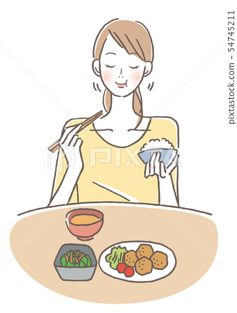 Women who chew and eat well - Stock Illustration [54745211] - PIXTA
