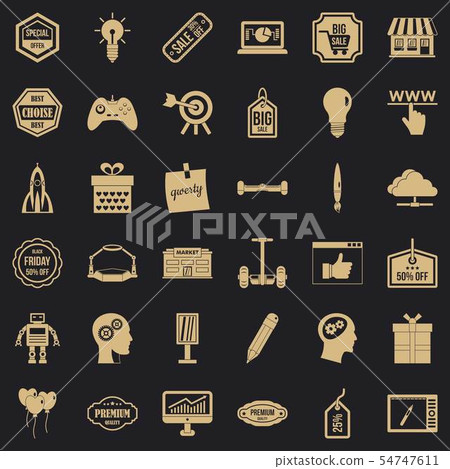 Creative market icons set, simple style-插圖素材 [54747611] - PIXTA圖庫