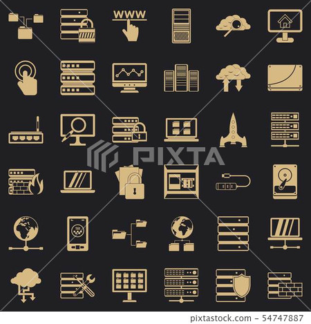 Data icons set, simple style - Stock Illustration [54747887] - PIXTA