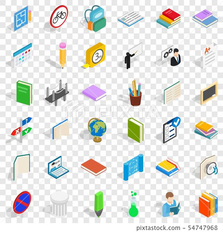 Good student icons set, isometric style - Stock Illustration [54747968 ...