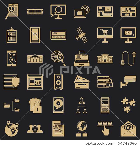 Technology icons set, simple style-插圖素材 [54748060] - PIXTA圖庫