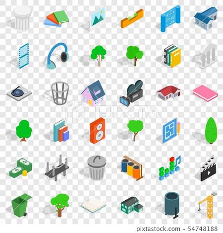House thing icons set, isometric style - Stock Illustration [54748188 ...