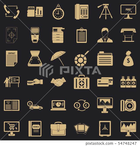 Building department icons set, simple style-插圖素材 [54748247] - PIXTA圖庫