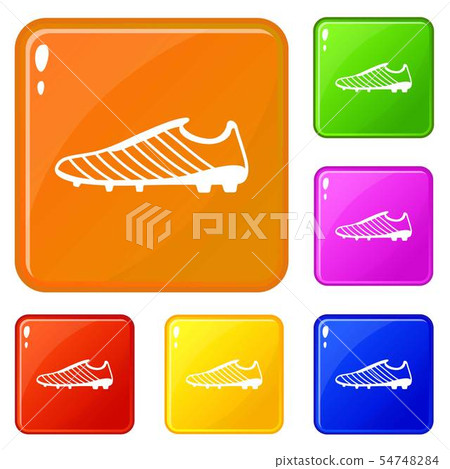 Football boots icons set vector color - Stock Illustration [54748284 ...