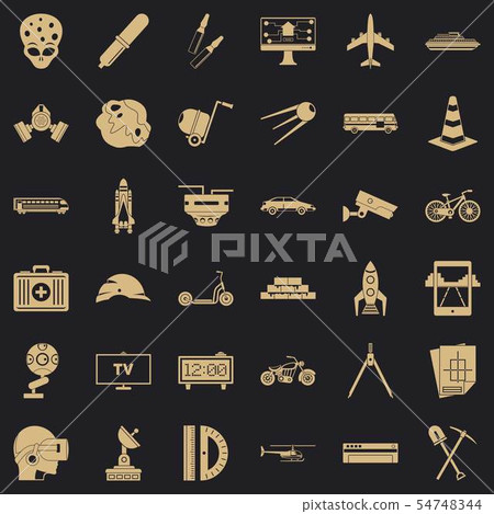 Strategy development icons set, simple style - Stock Illustration ...