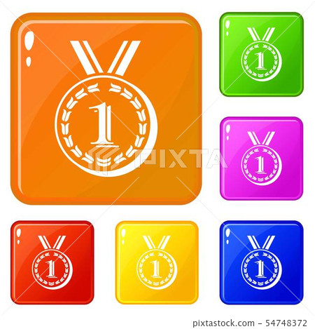 Medal icons set vector color - Stock Illustration [54748372] - PIXTA