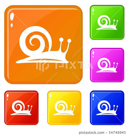 Snail icons set vector color - Stock Illustration [54748945] - PIXTA