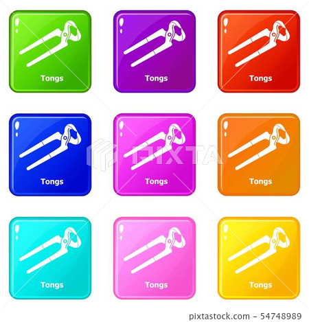 Tongs icons set 9 color collection - Stock Illustration [54748989] - PIXTA