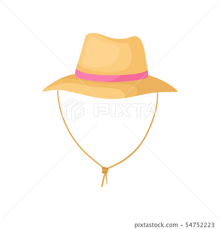 Orange hat with a rope for women. Vector... - Stock Illustration ...