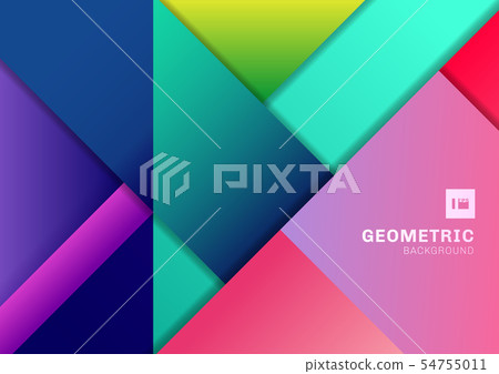 Abstract colorful geometric shape overlapping 3D - Stock Illustration ...