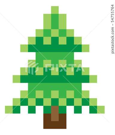 Tree Pixel 8 Bit Video Game Art Icon - Stock Illustration [54755764 ...