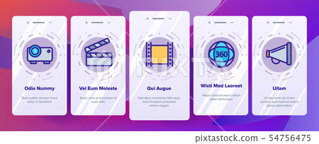 Film Edit, Filmmaking Linear Vector Onboarding - Stock Illustration ...