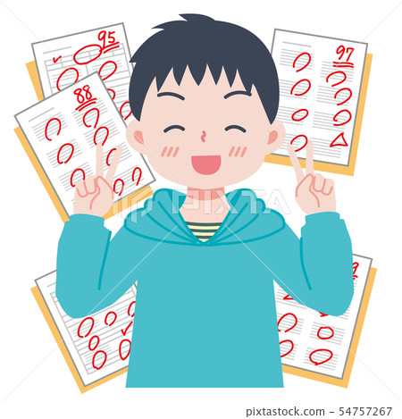 Illustration of a child who scored high in the... - Stock Illustration ...