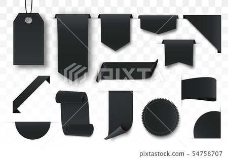 Set of blank black labels. - Stock Illustration [54758707] - PIXTA