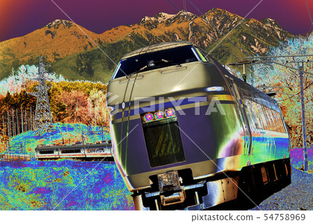 Limited Express Super Azusa No. image going curves - Stock Illustration ...