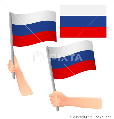 russia flag in hand set-插圖素材 [54759367] - PIXTA圖庫