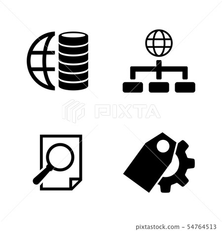 Database. Simple Related Vector Icons - Stock Illustration [54764513 ...