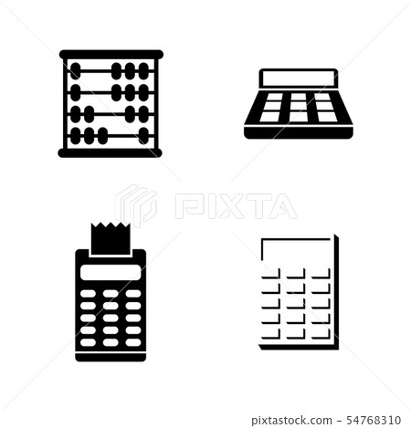 Calculation. Simple Related Vector Icons - Stock Illustration [54768310 ...