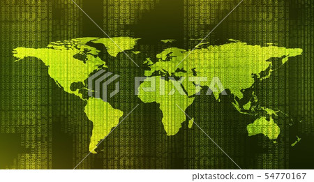 Digital World Map on Green Technology - Stock Illustration [54770167 ...