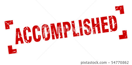 accomplished stamp. accomplished square grunge - Stock Illustration ...