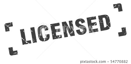 licensed stamp. licensed square grunge sign. - Stock Illustration ...