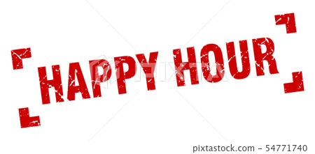 happy hour stamp. happy hour square grunge sign. - Stock Illustration ...