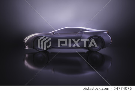 Aerodynamic Prototype Sports Car Concept - Stock Illustration [54774076 ...