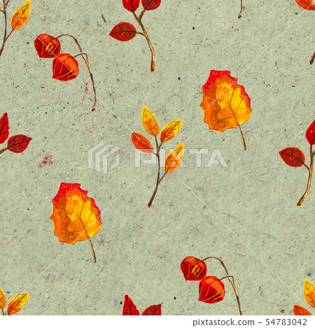 Autumn watercolor hand drawn seamless pattern... - Stock Illustration ...