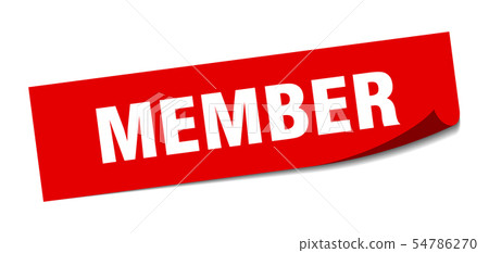 member sticker. member square isolated sign. - Stock Illustration ...