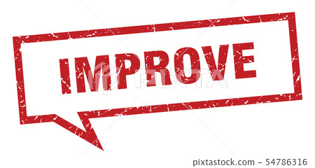 improve sign. improve square speech bubble. - Stock Illustration ...