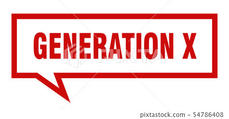 generation x sign. generation x square speech - Stock Illustration ...