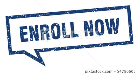 enroll now sign. enroll now square speech bubble. - Stock Illustration ...