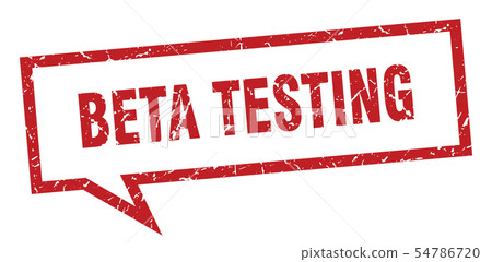 beta testing sign. beta testing square speech - Stock Illustration ...