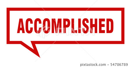 accomplished sign. accomplished square speech - Stock Illustration ...