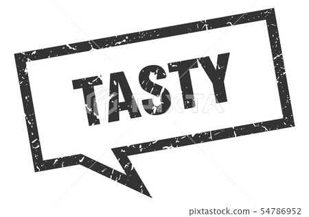tasty sign. tasty square speech bubble. tasty - Stock Illustration ...