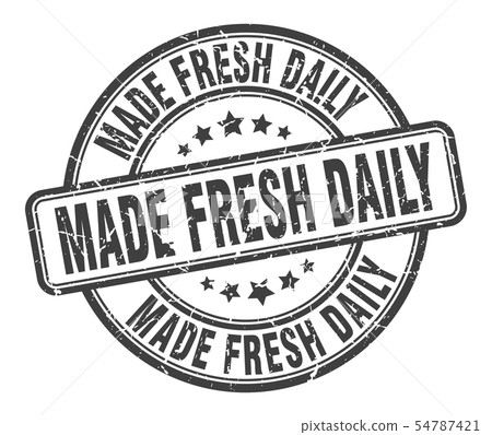 made fresh daily stamp. made fresh daily round - Stock Illustration ...