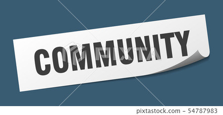 community sticker. community square isolated sign. - Stock Illustration ...