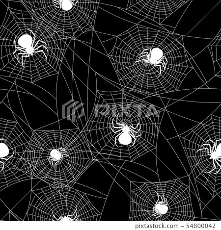 Seamless pattern with black widow spiders. - Stock Illustration ...