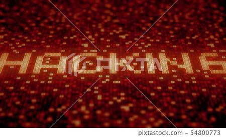 Flashing hexadecimal symbols on a red computer... - Stock Illustration [54800773] - PIXTA