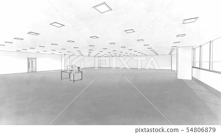 Office One person Monochrome style CG2 - Stock Illustration [54806879 ...